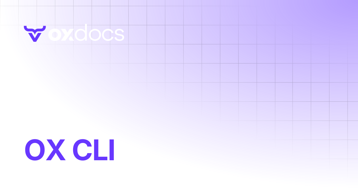 OX CLI | OX docs